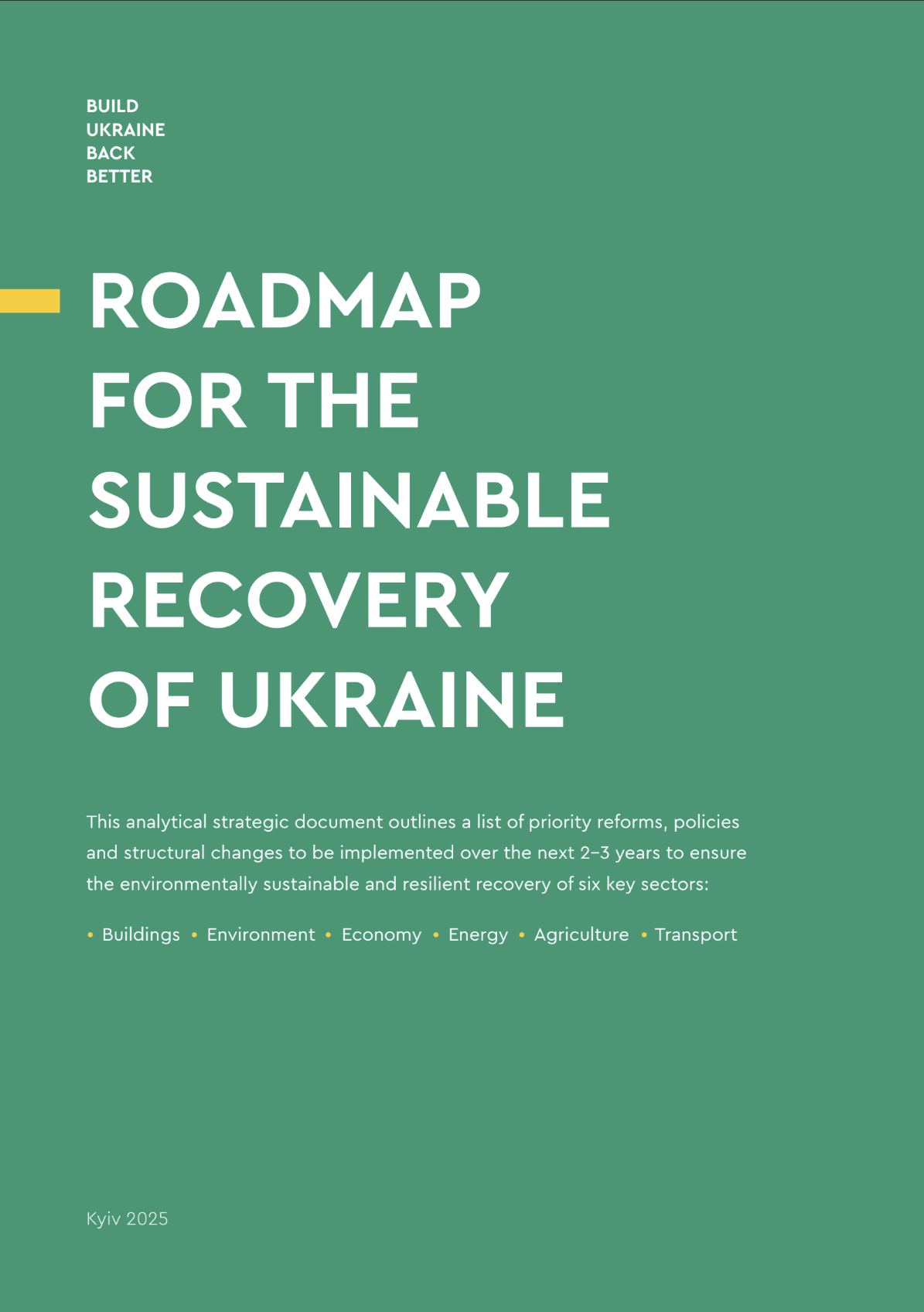 Roadmap for the Sustainable Recovery of Ukraine – Ecoaction